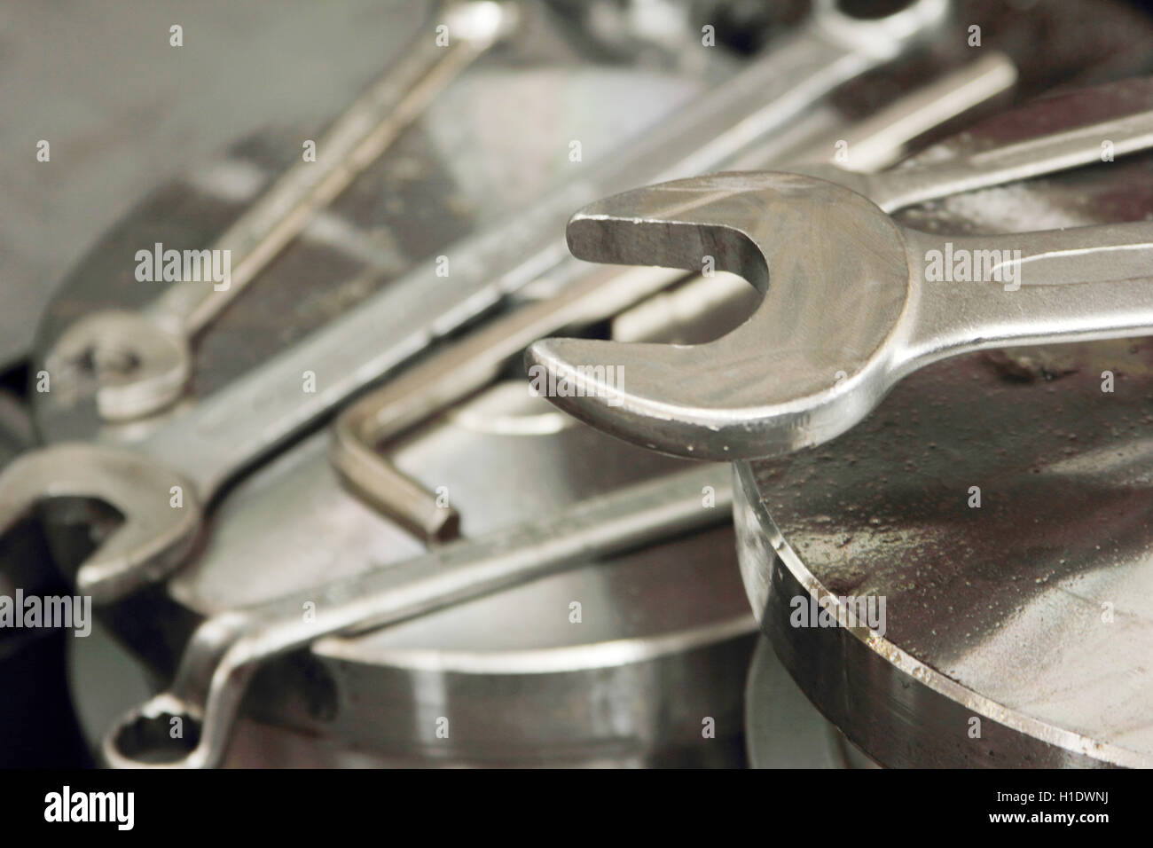 Wrench and Cylinder Stock Photo - Alamy
