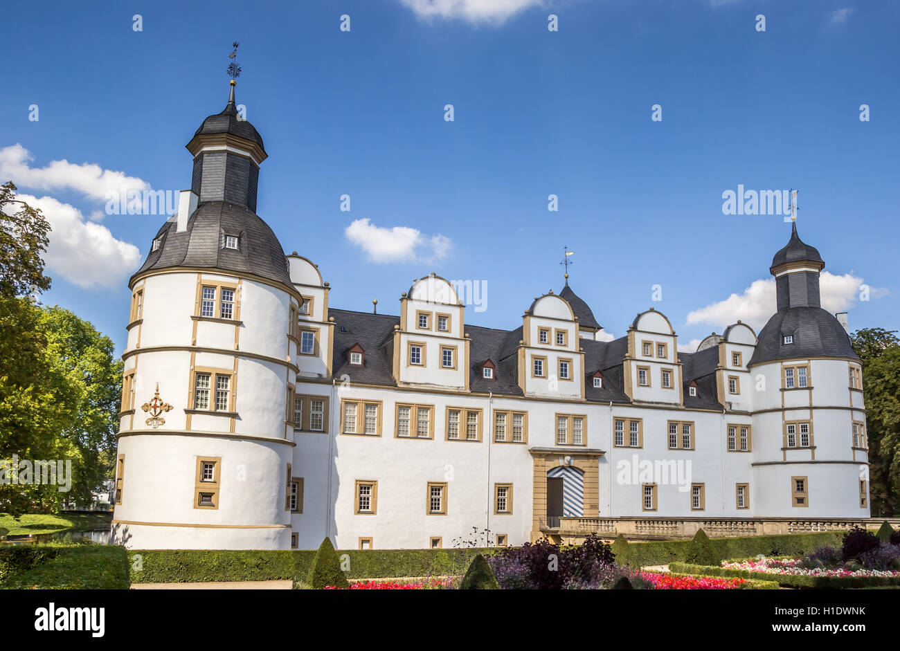 Front of the baroque castle Neuhaus in Paderborn, Germany Stock Photo ...