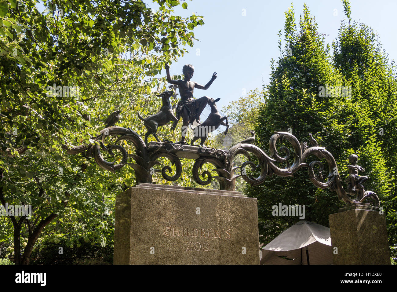 The Lehman Gates are a Bronze Sculptural Landmark at the Children's Zoo ...