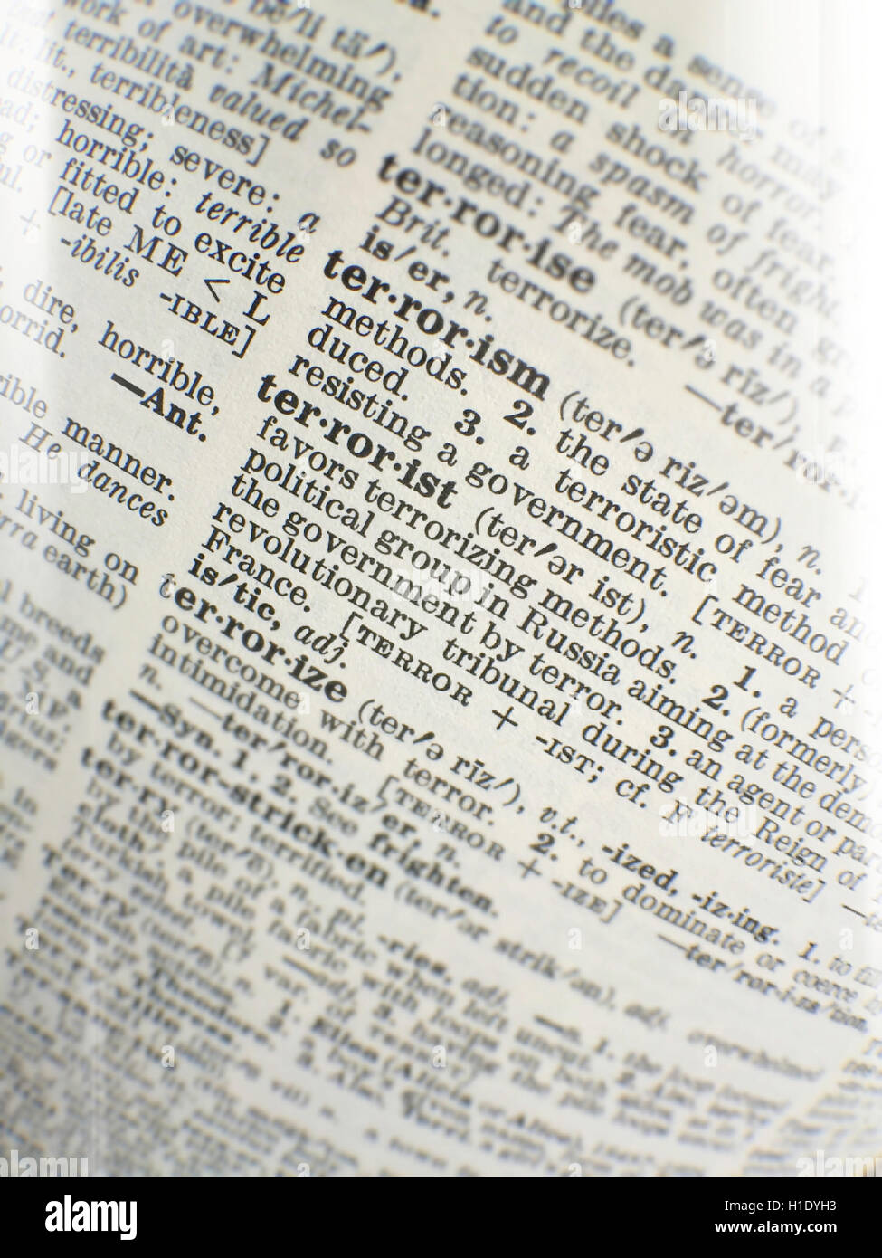 Terror Definitions in Dictionary Stock Photo - Alamy