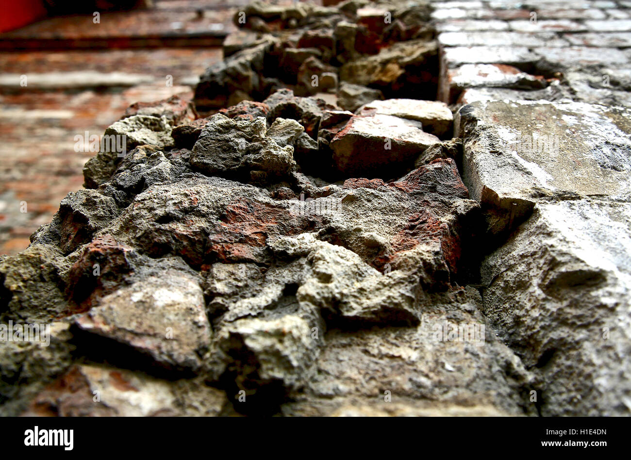 brick and cement wall Stock Photo - Alamy