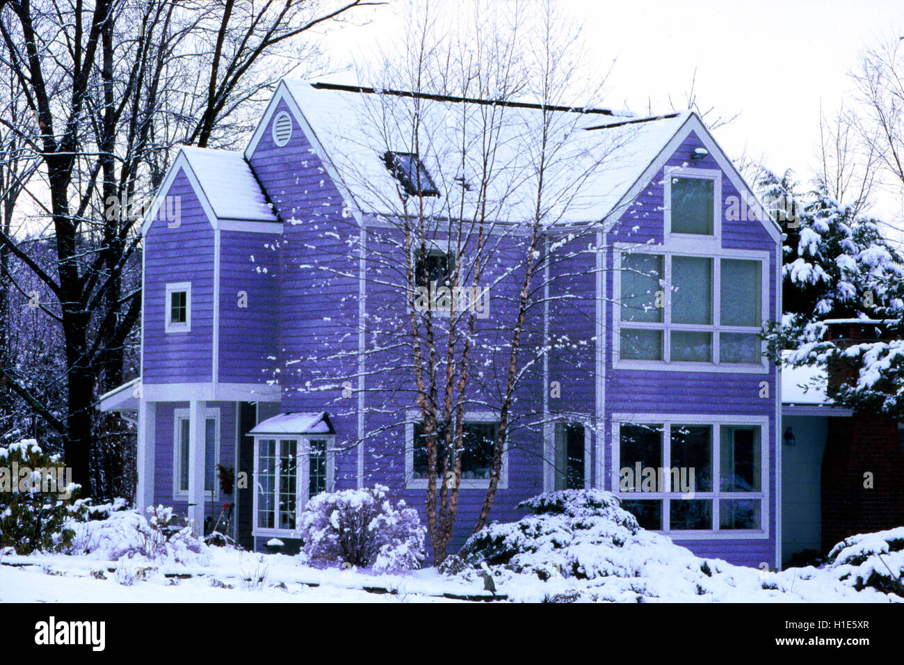 House in four seasons Stock Photo - Alamy