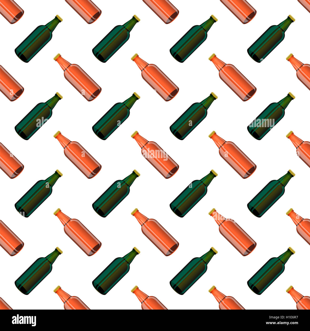 Brown Glass Beer Bottles Seamless Pattern Stock Photo - Alamy