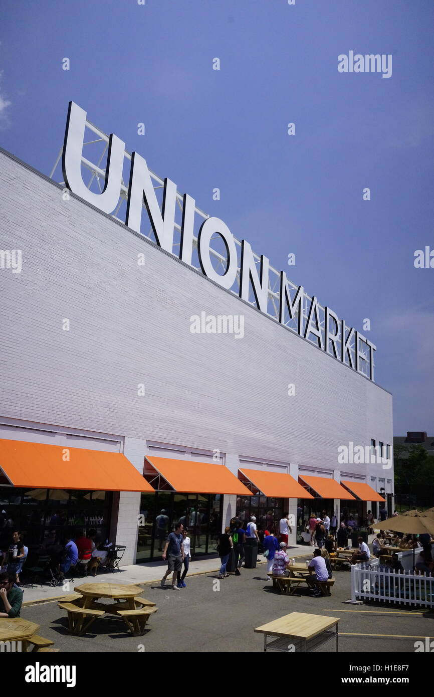 Union Market, Washington DC facade Stock Photo - Alamy