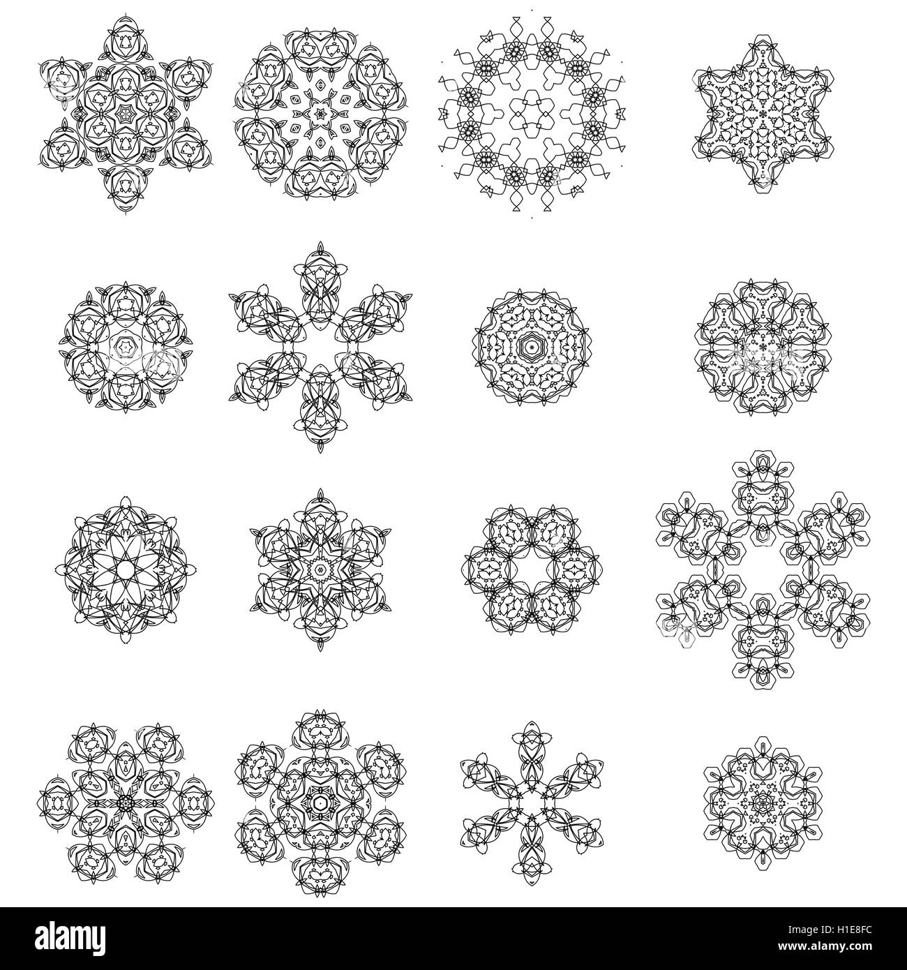 Round Geometric Ornaments Set Stock Photo - Alamy