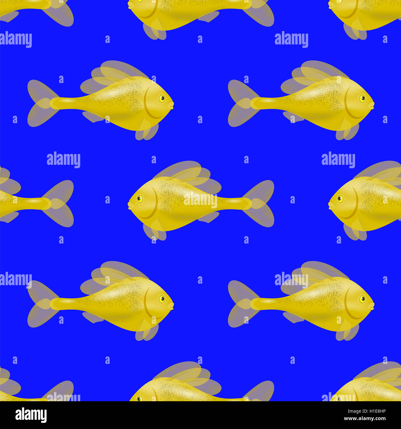 Seamless Yellow Fish Pattern Stock Photo - Alamy
