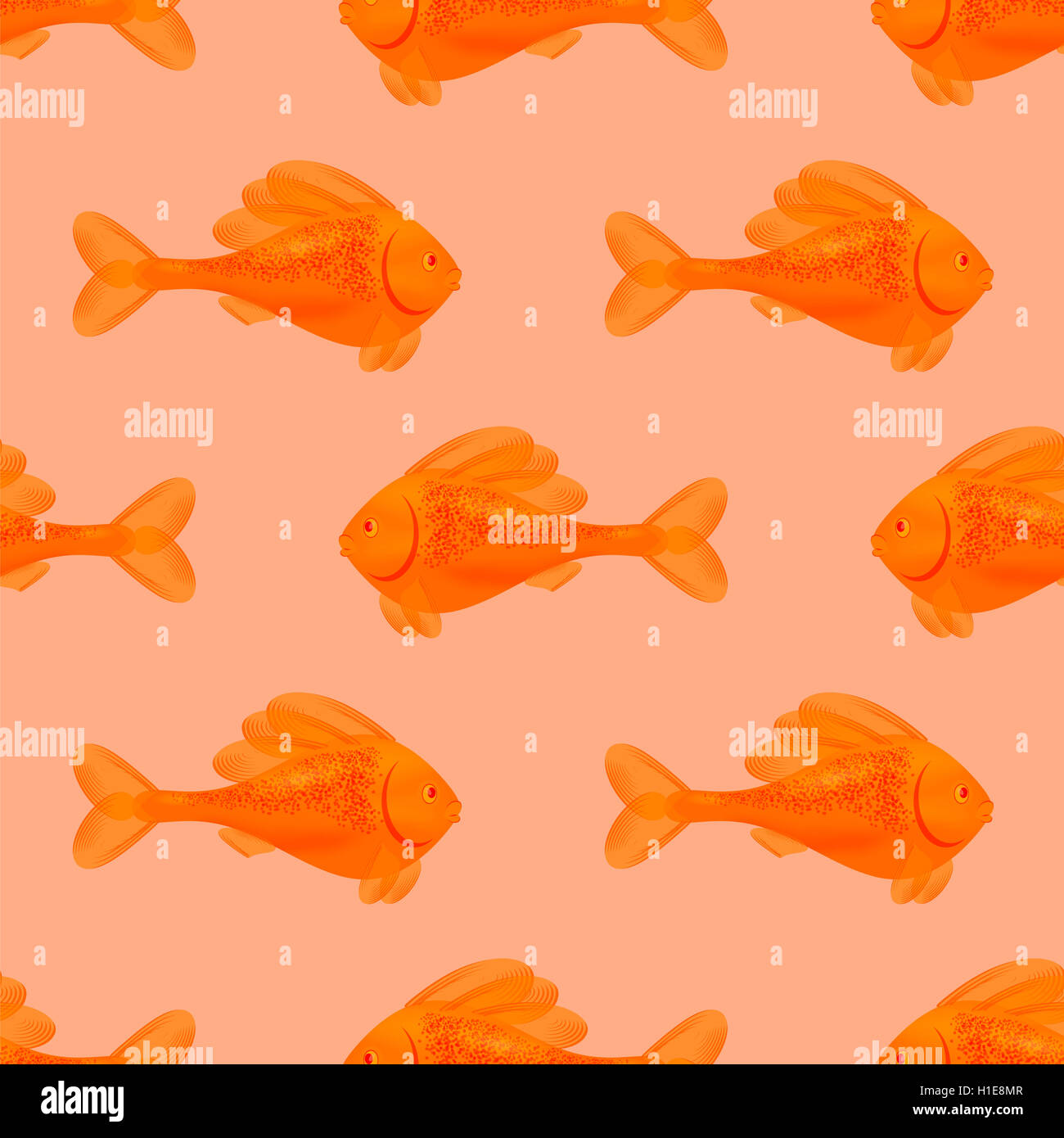 Seamless Orange Fish Pattern Stock Photo - Alamy