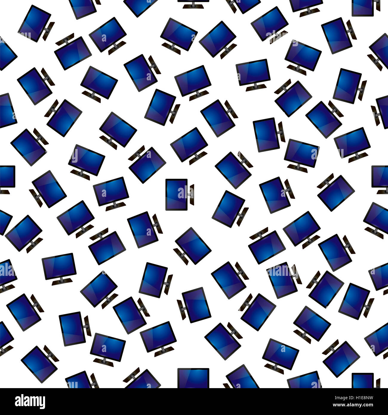 Seamless black white tv pattern hi-res stock photography and images - Alamy