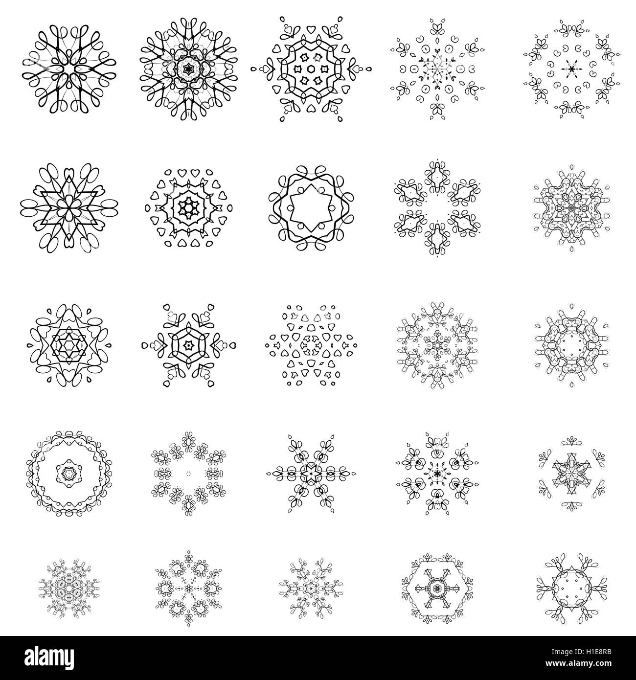 Round Geometric Ornaments Set Stock Photo - Alamy