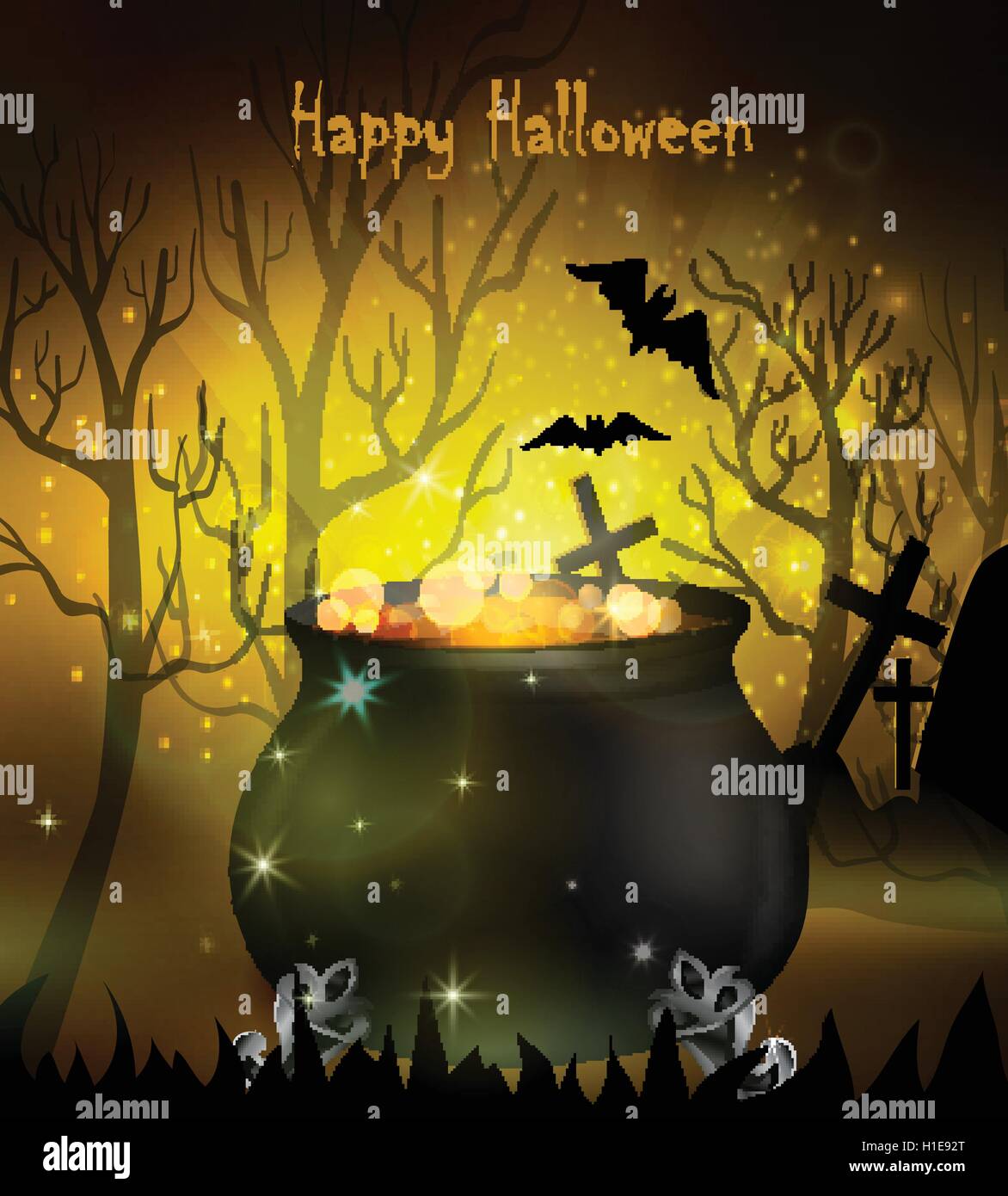 Halloween witches cauldron Stock Vector Image & Art - Alamy