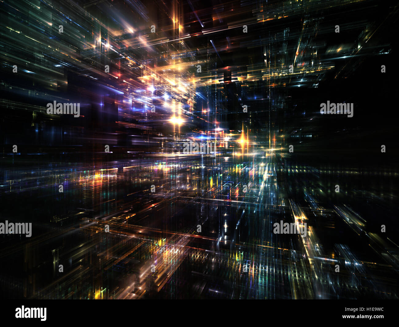Lights of Future Metropolis Stock Photo - Alamy