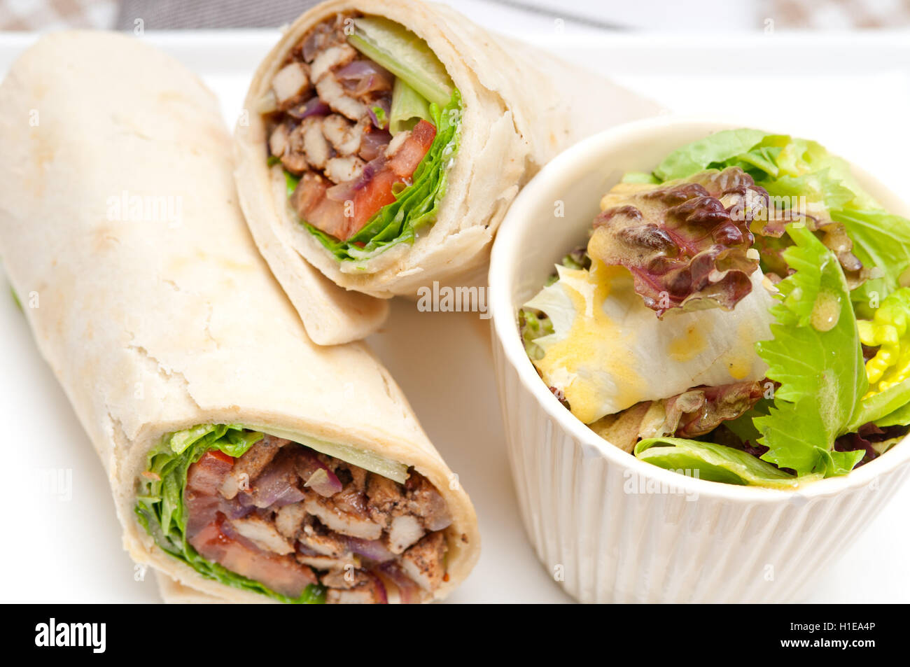 kafta shawarma chicken pita wrap roll sandwich Stock Photo - Alamy