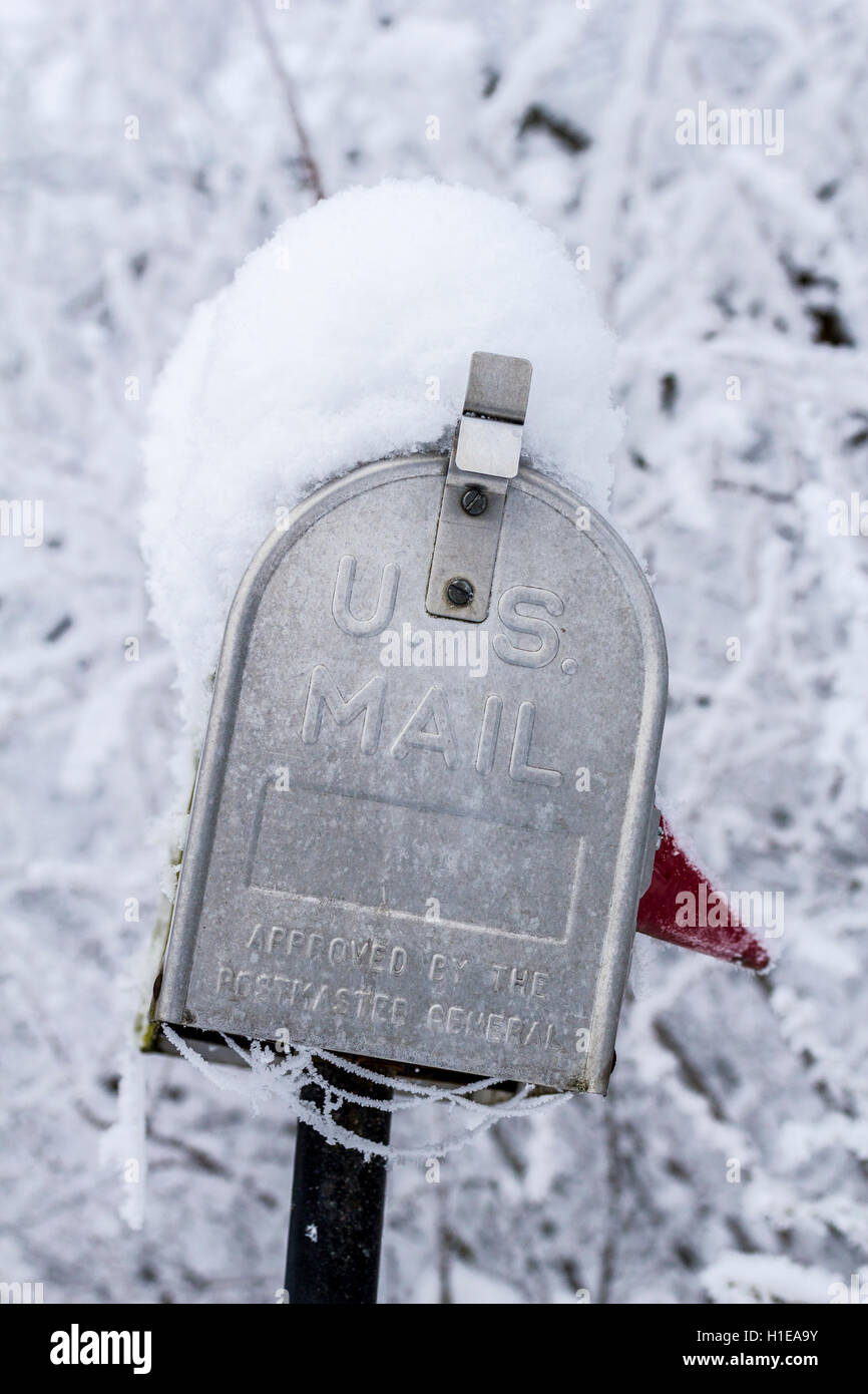 an US mailbox closeup in winter Stock Photo - Alamy