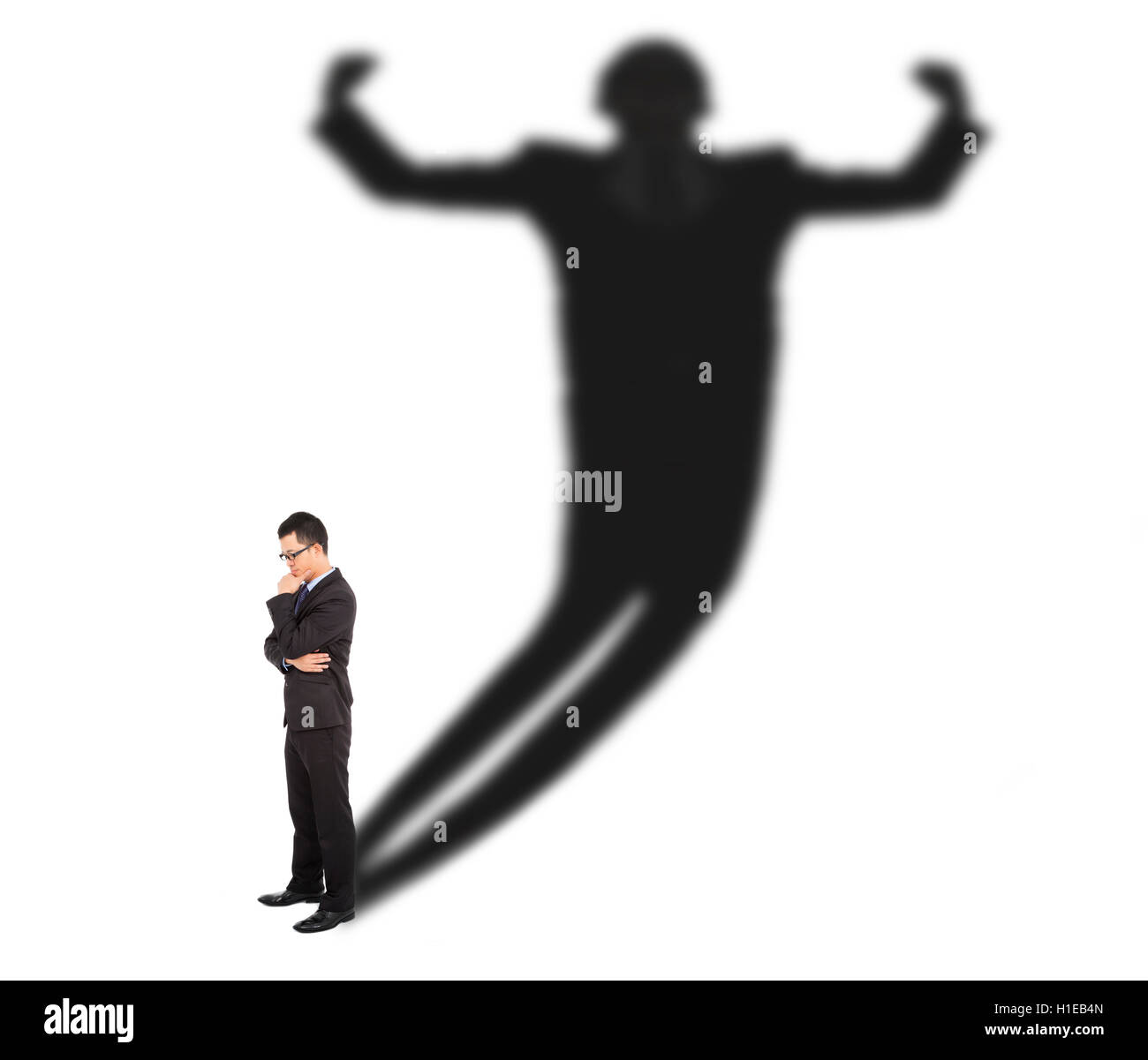 Shadow thinking face man Cut Out Stock Images & Pictures - Alamy