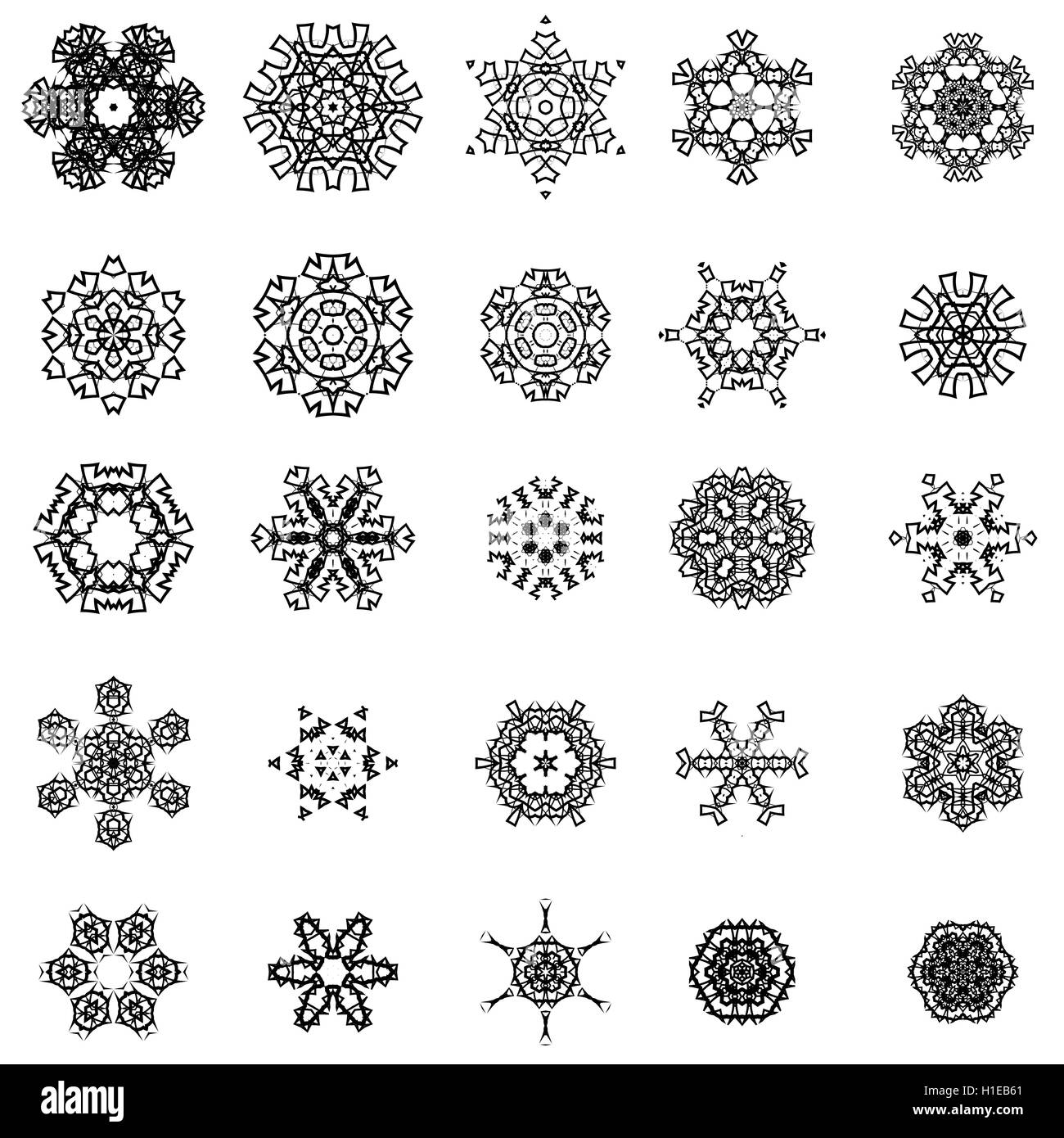 Round Geometric Ornaments Set Stock Photo - Alamy