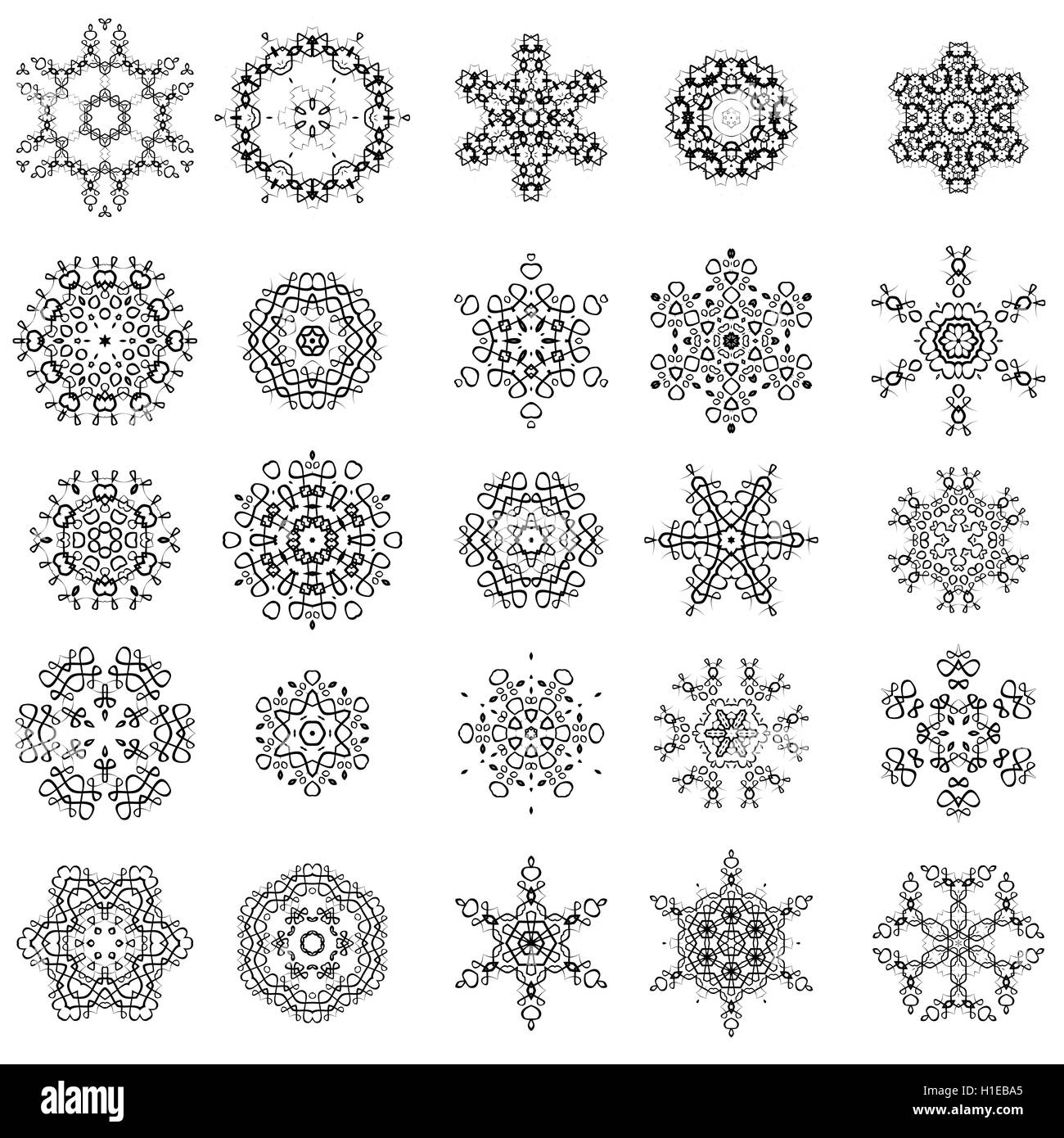 Round Geometric Ornaments Set Stock Photo - Alamy