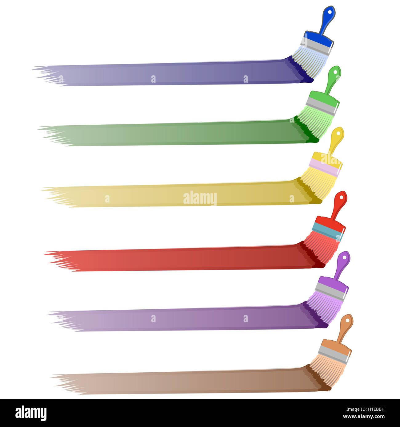 Set of Colorful Brush Isolated Stock Photo - Alamy