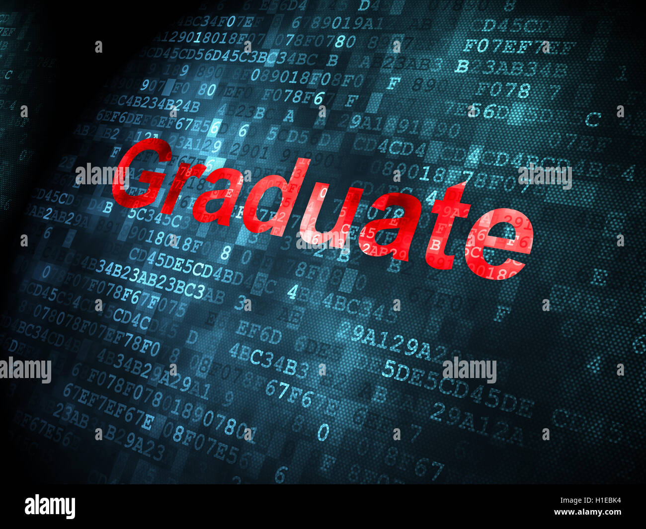 Education concept: Graduate on digital background Stock Photo - Alamy