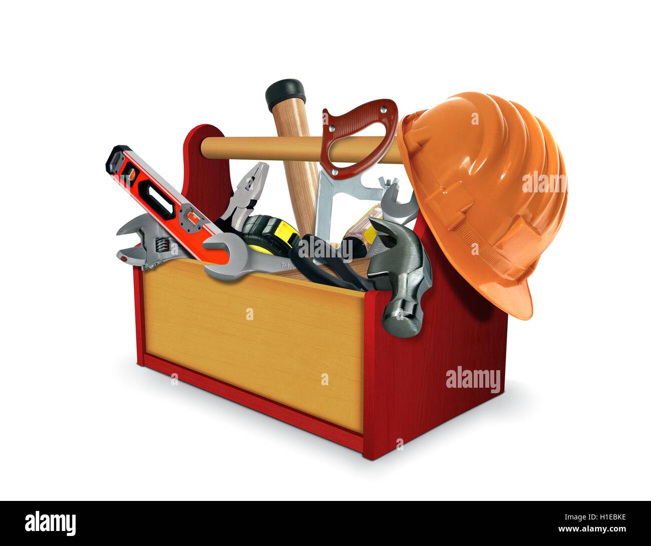 Repairman tool wood box Cut Out Stock Images & Pictures - Alamy