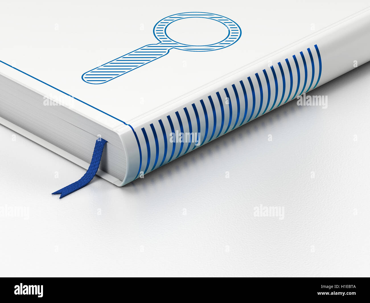 Data concept: closed book, Search on white background Stock Photo - Alamy