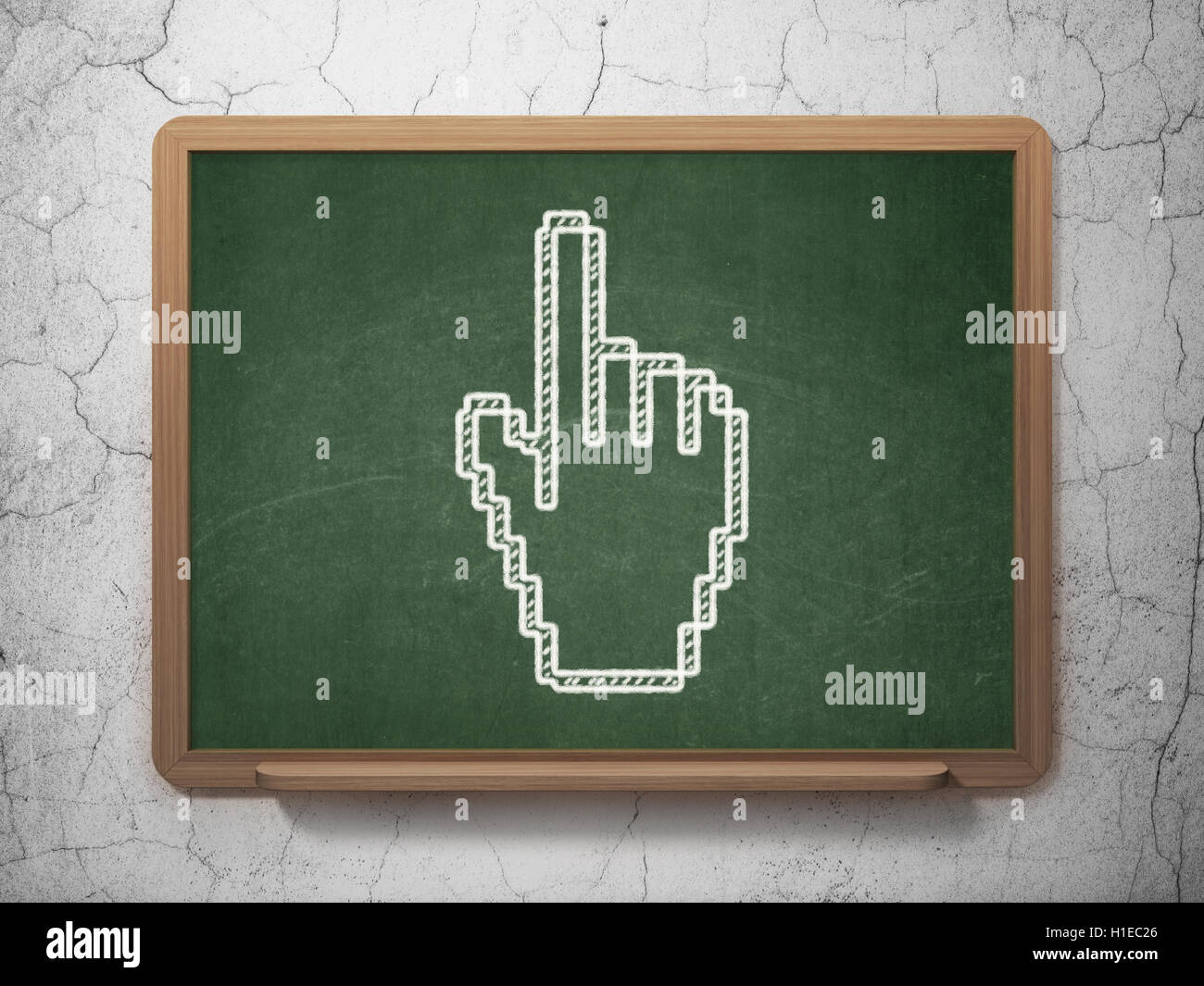 Marketing concept: Mouse Cursor on chalkboard background Stock Photo ...