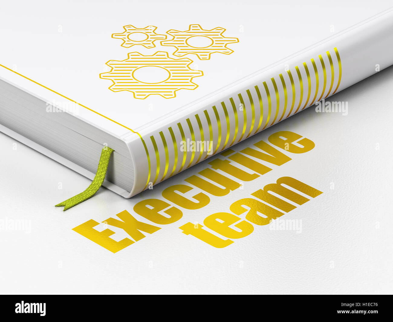 Business concept: book Gears, Executive Team on white background Stock ...