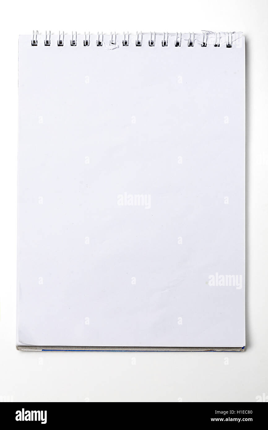 used blank note book with ring binder isolated on white Stock Photo - Alamy