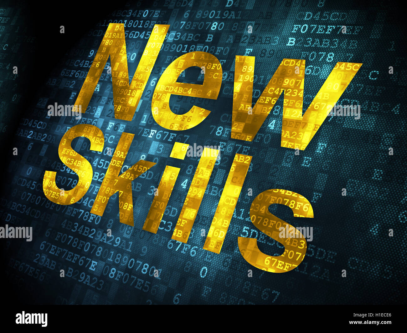 Education concept: New Skills on digital background Stock Photo - Alamy