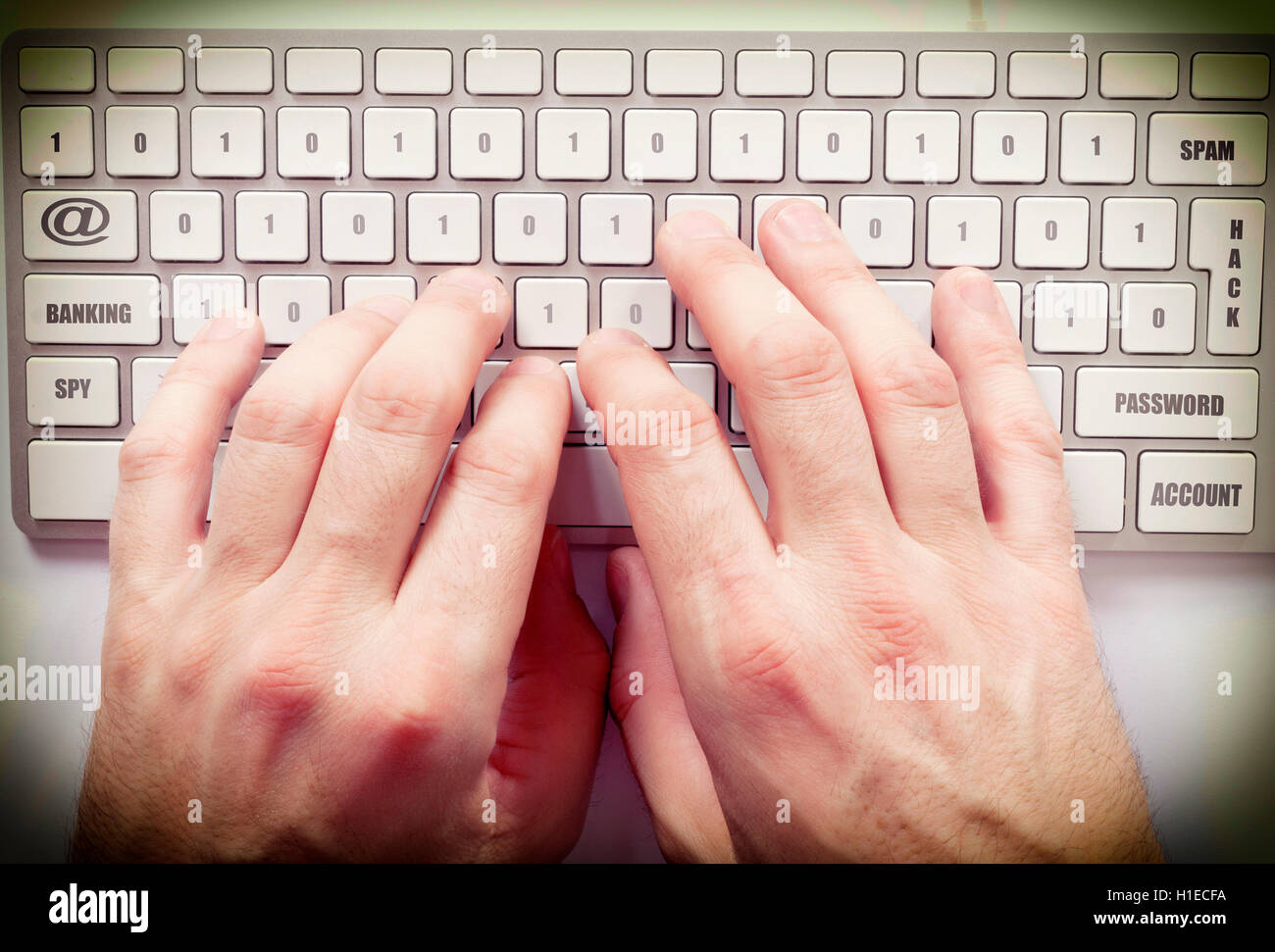 Hands on keyboard Stock Photo - Alamy