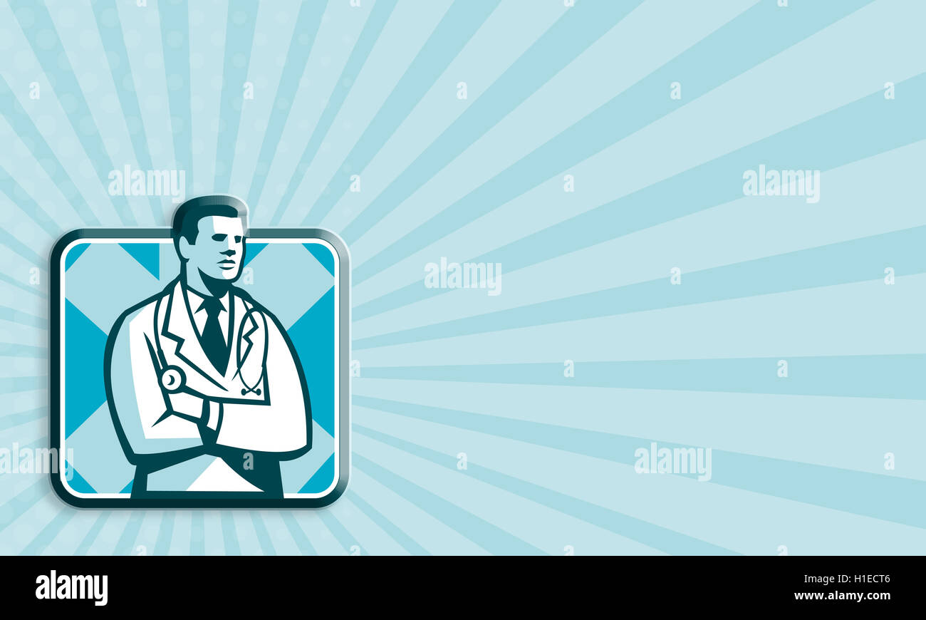 Medical Doctor Physician Stethoscope Standing Retro Stock Photo - Alamy