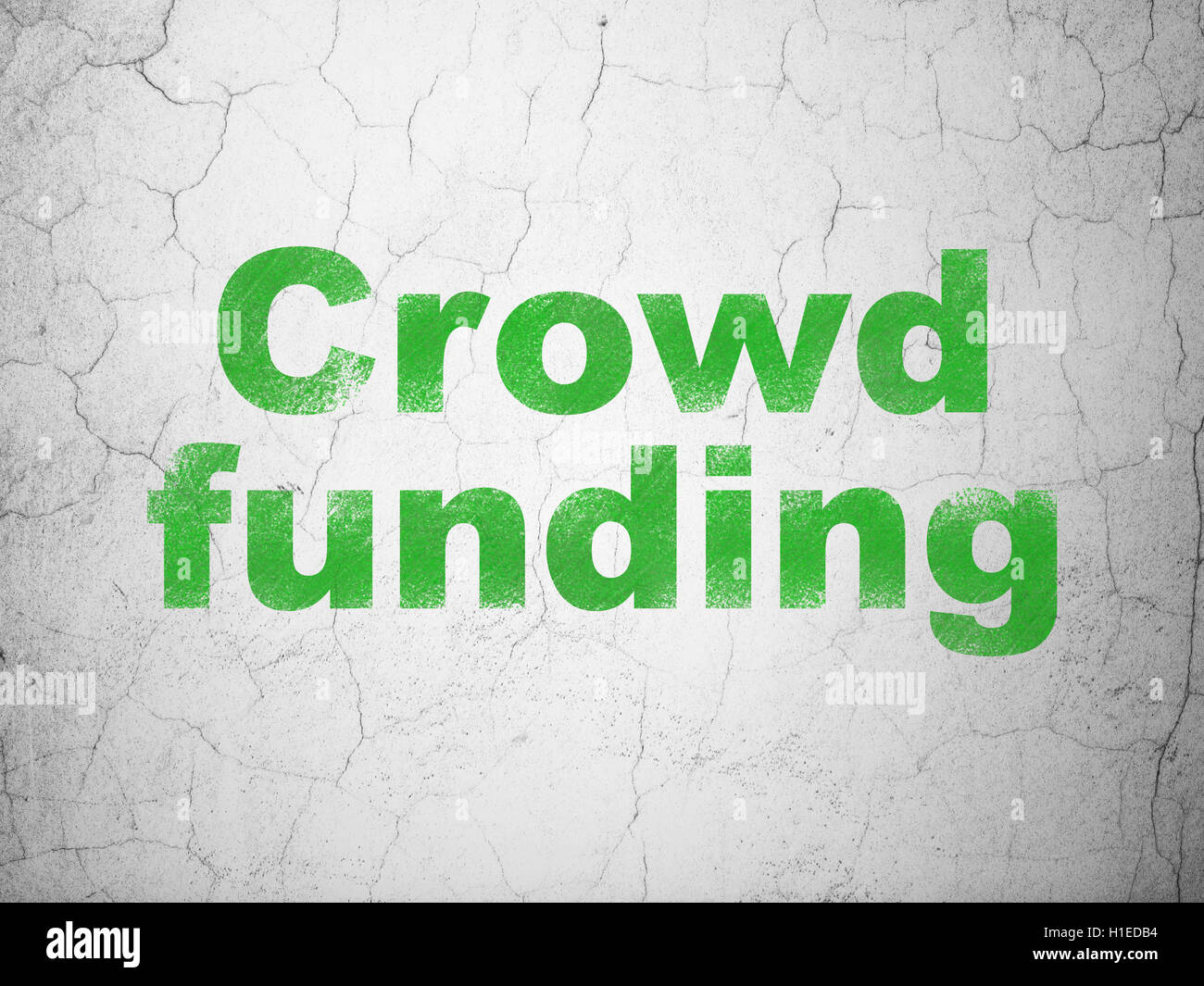 Finance concept: Crowd Funding on wall background Stock Photo - Alamy