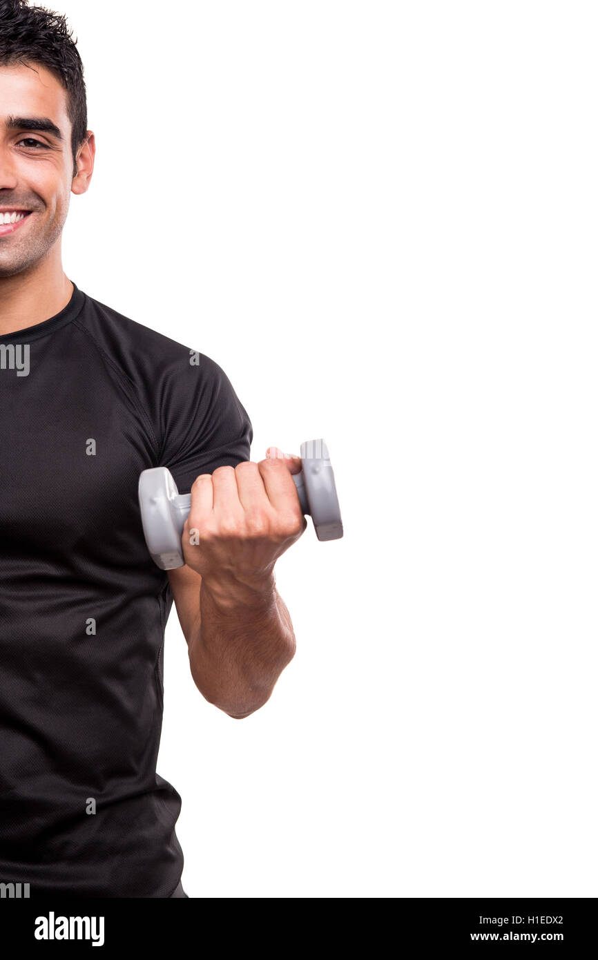 Man lifting weights Stock Photo - Alamy