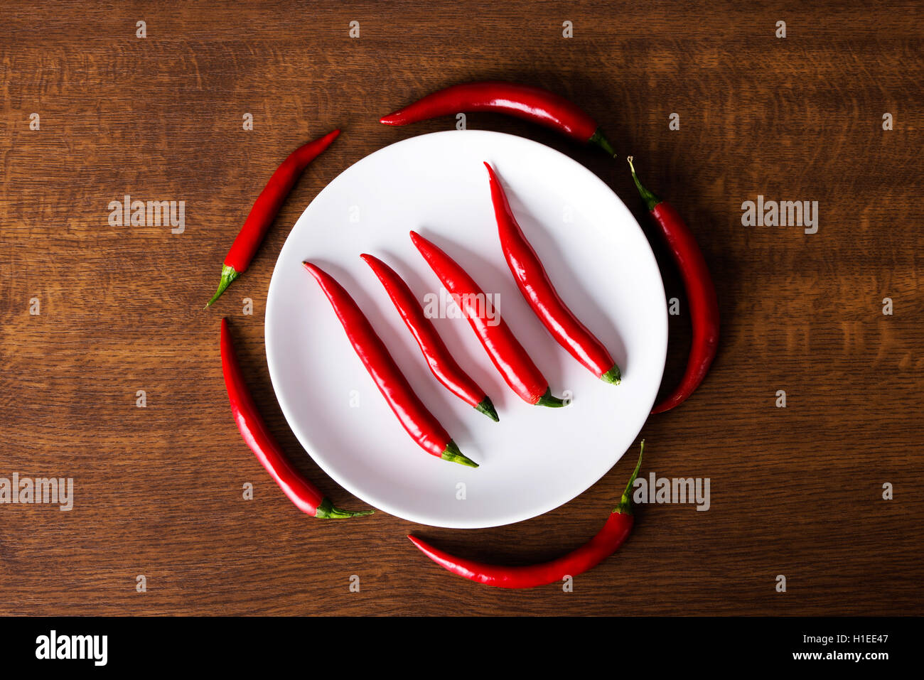 Composition of chili peppers Stock Photo - Alamy