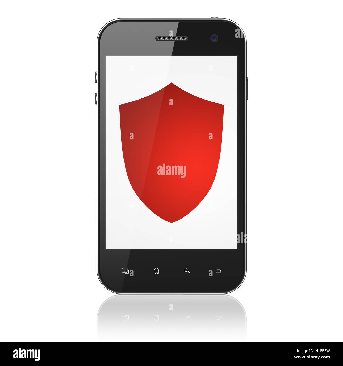 Protection concept: Shield on smartphone Stock Photo - Alamy
