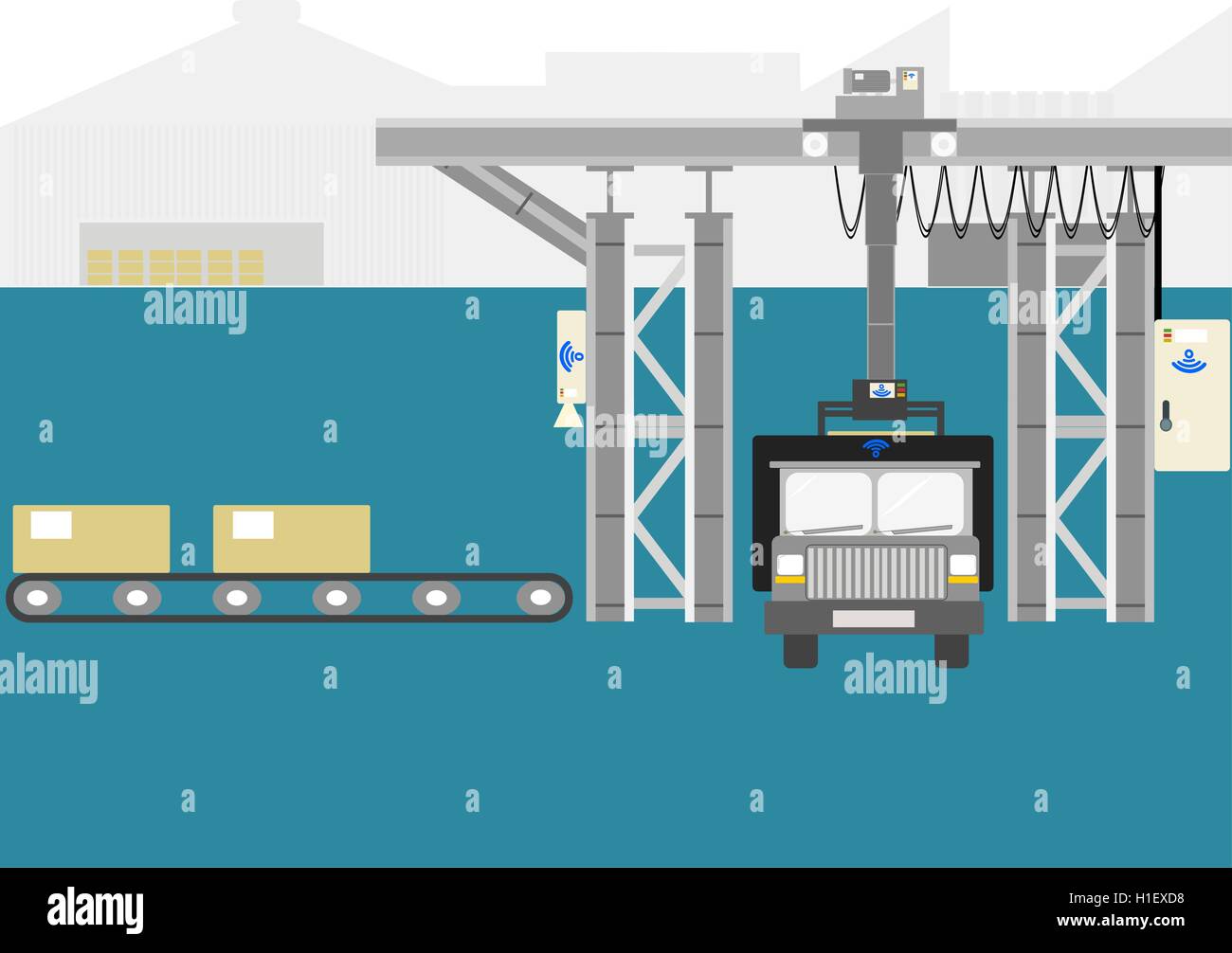 Unloading Of Goods From A Truck Vector Vectors High Resolution Stock ...
