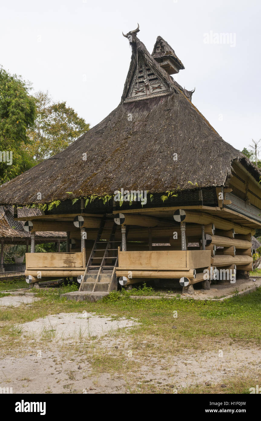 Indonesia, Sumatra, Berestagi, Rumah Bolon, Batak pavillion Stock Photo ...
