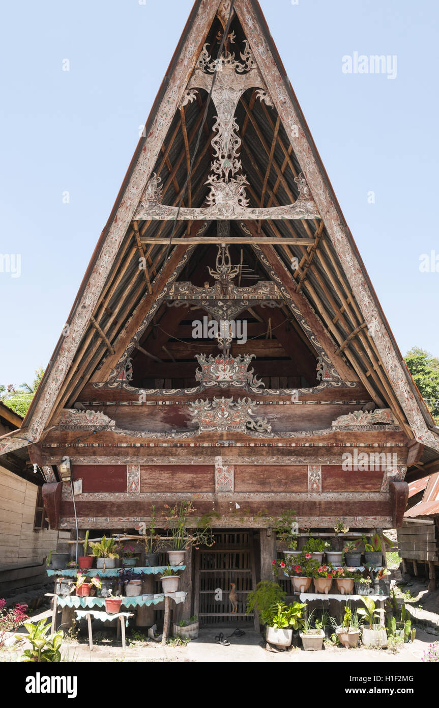 Indonesia, Sumatra, Lake Toba, Samosir Island, Samanindo, Batak style ...