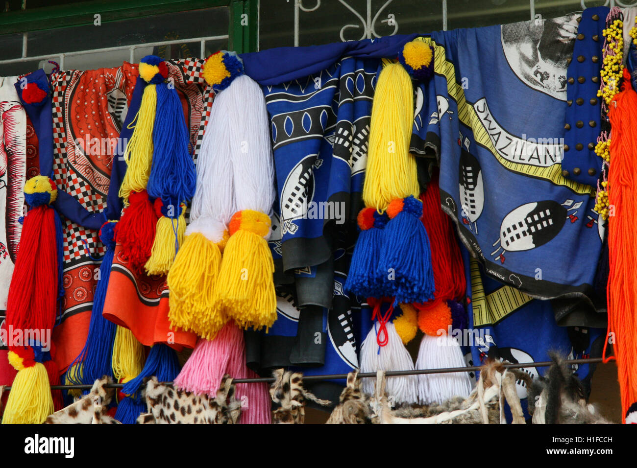 Traditional clothing shop, Mbabane, Kingdom of Swaziland Stock Photo ...