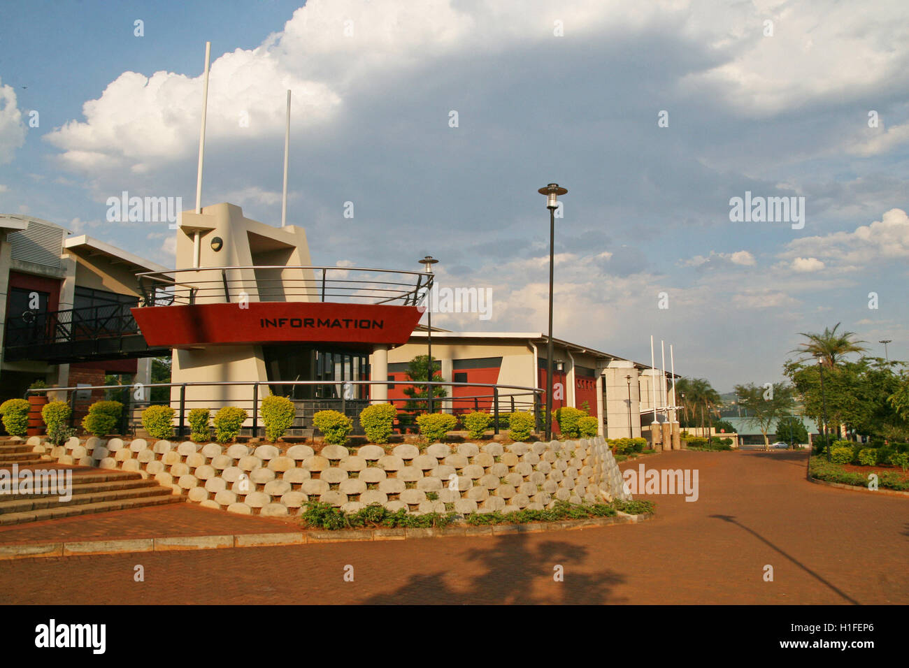 Sport arena information building, Manzini, Kingdom of Swaziland Stock ...