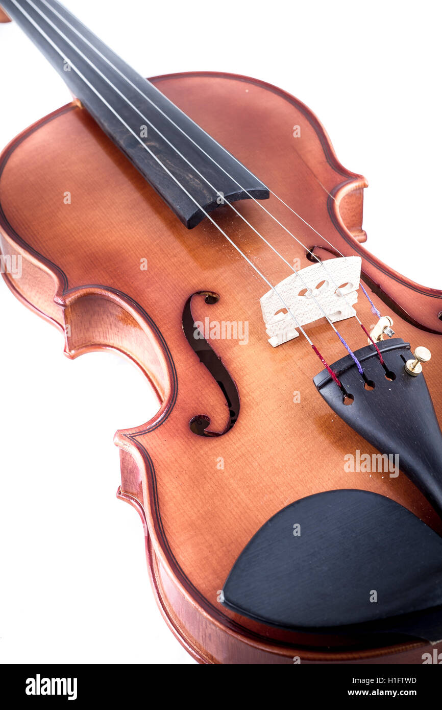 Classical, Violin front view isolated on white, vintage Stock Photo - Alamy