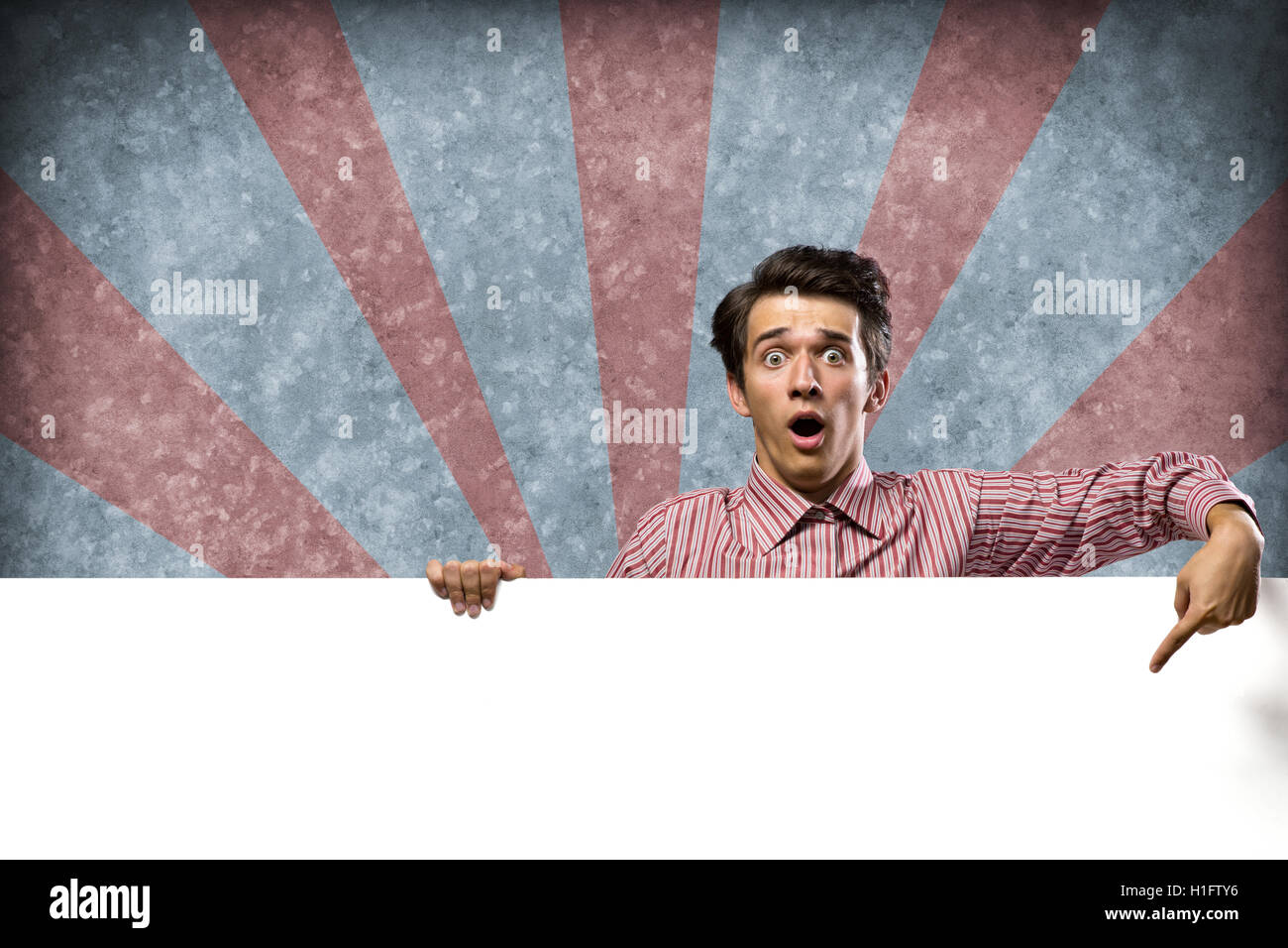 man holding a banner Stock Photo - Alamy