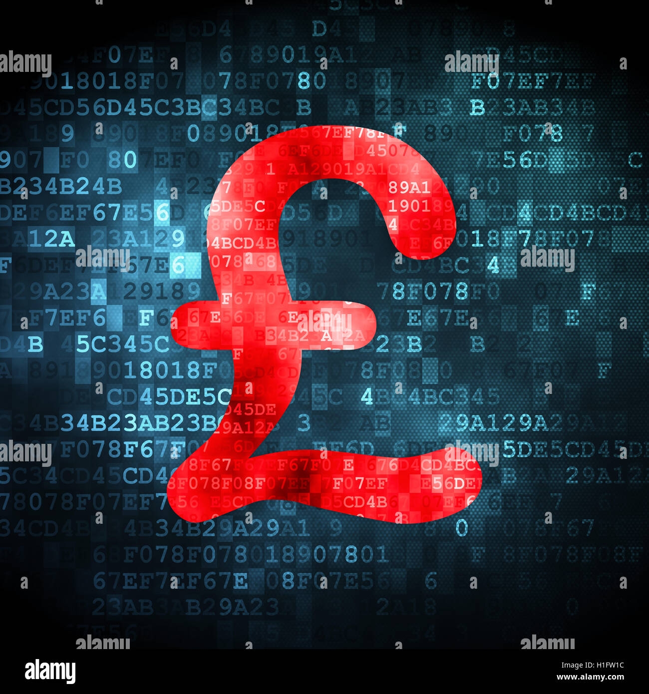 Currency concept: Pound on digital background Stock Photo - Alamy