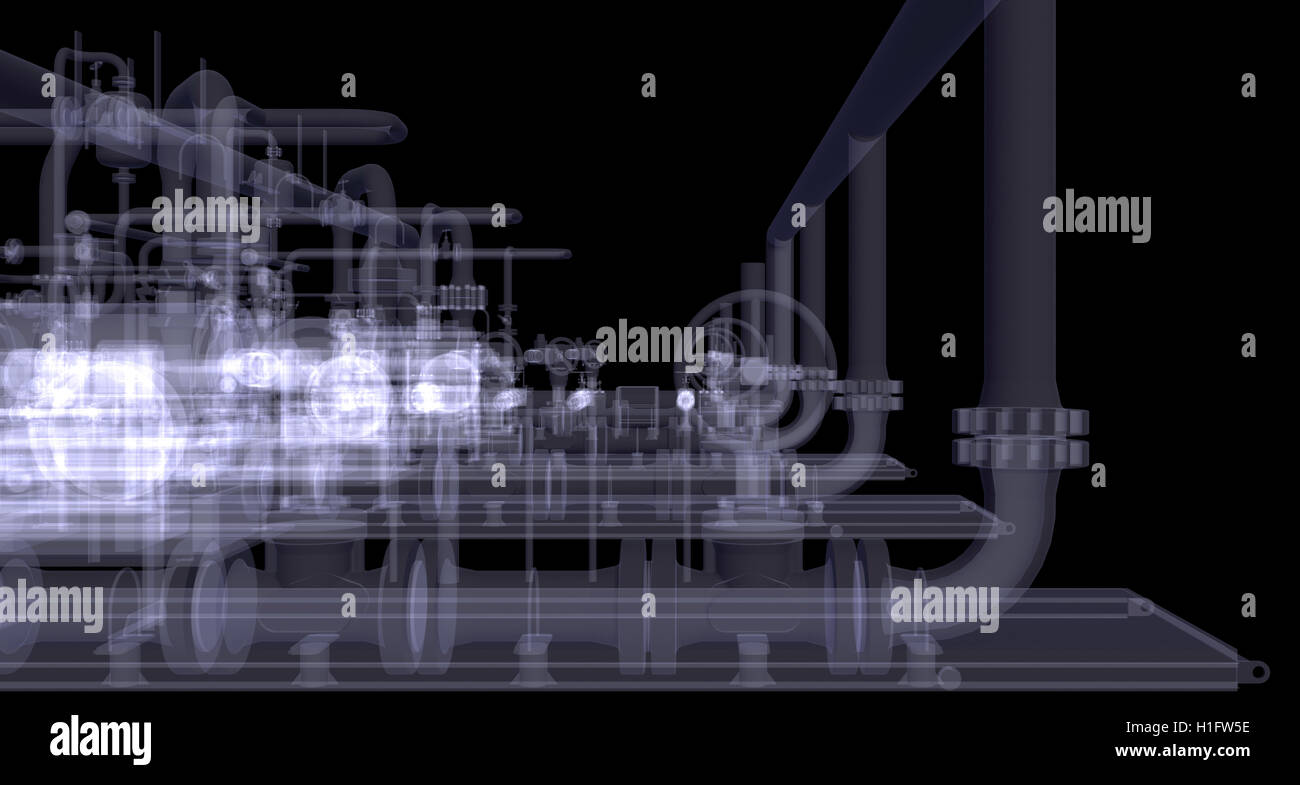 Industrial equipment. X-Ray render Stock Photo - Alamy