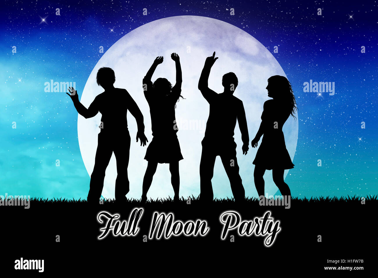 full moon party Stock Photo - Alamy