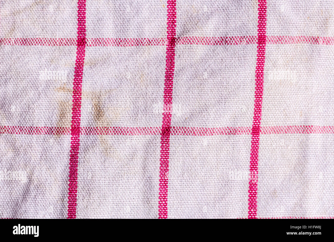 closeup of a white towel with red lines, background texture Stock Photo ...
