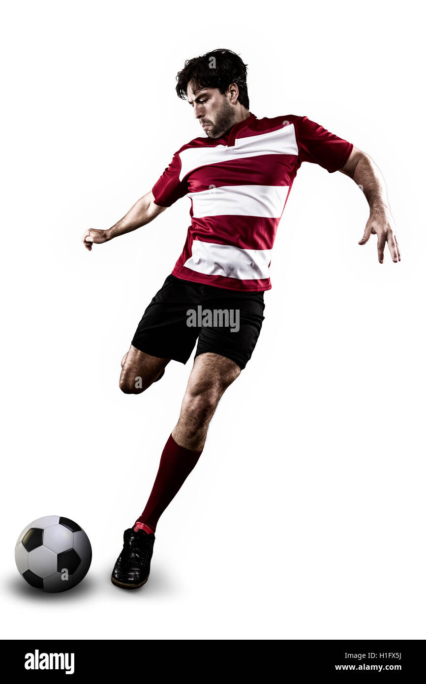 One man soccer play red hi-res stock photography and images - Alamy