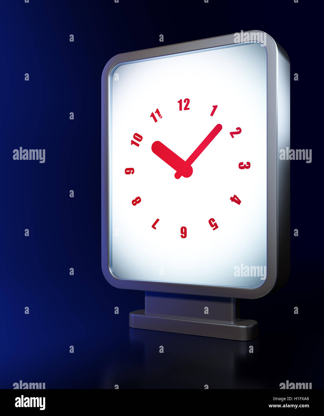 Time concept: Clock on billboard background Stock Photo - Alamy