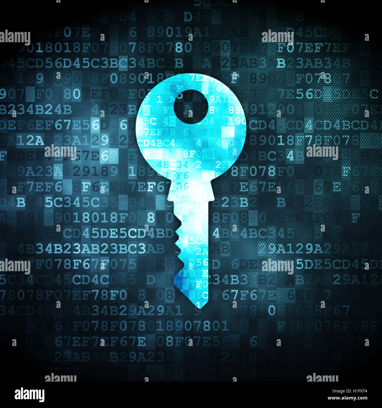 Protection concept: Key on digital background Stock Photo - Alamy