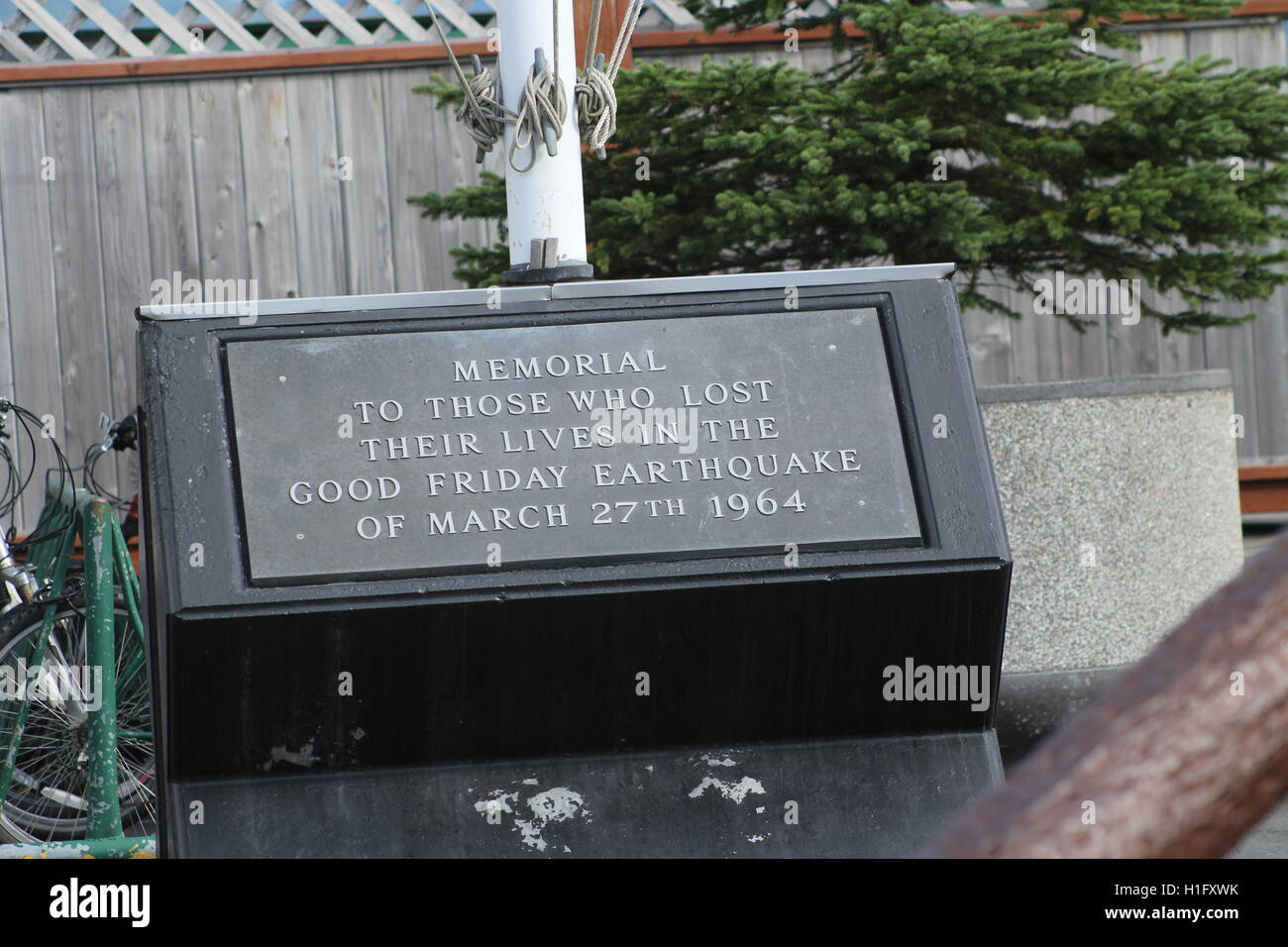 Alaska 1964 Earthquake memorial Stock Photo - Alamy