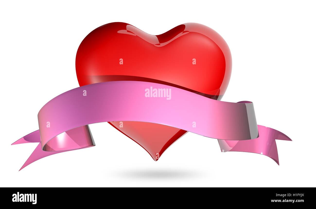 heart with ribbon Stock Photo - Alamy